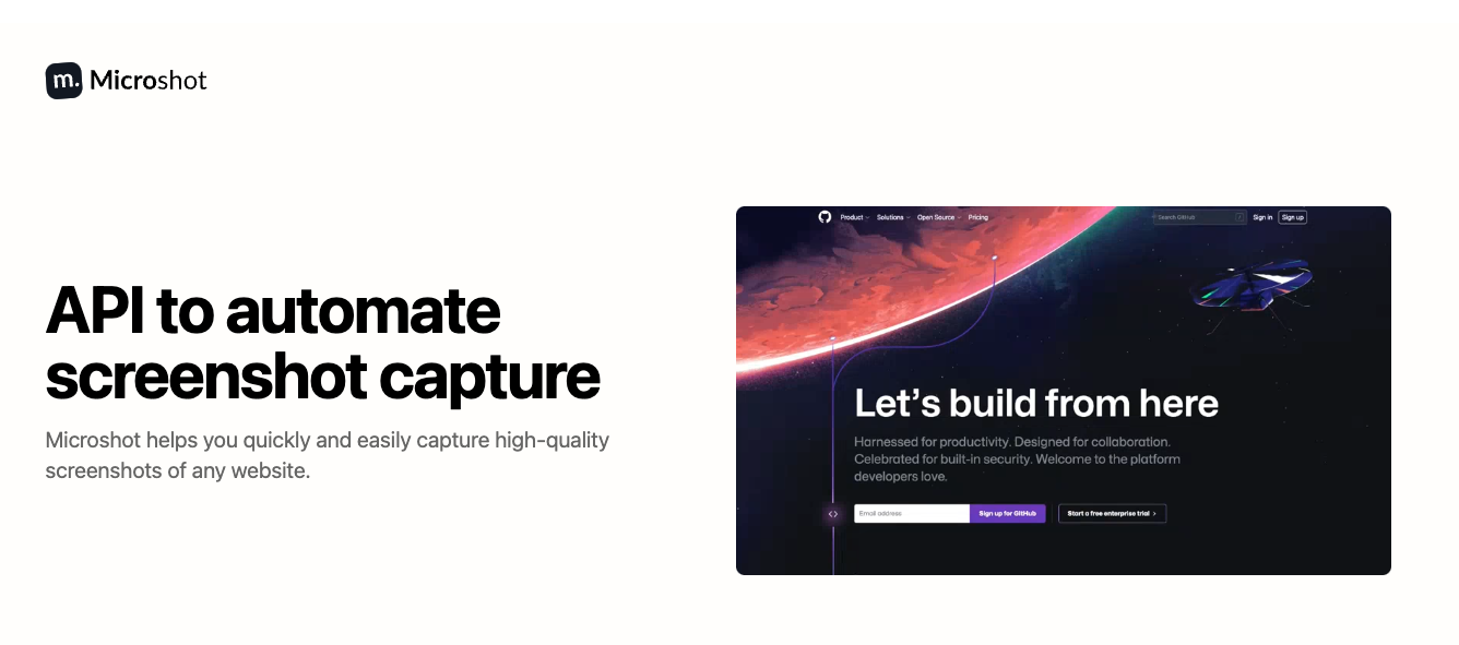 Microshot | High-performance screenshot API
